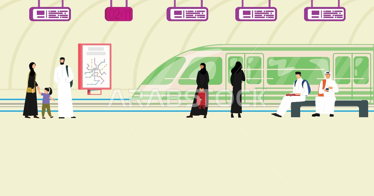 Vector cartoon illustration of an image of underground transportation ...