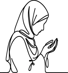 Illustration of hands raised upwards in gestures of supplication and ...