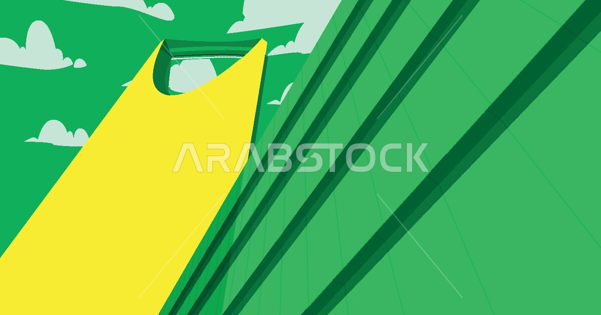 Vector cartoon for Riyadh city, Saudi Arabia, Riyadh city skyline ...