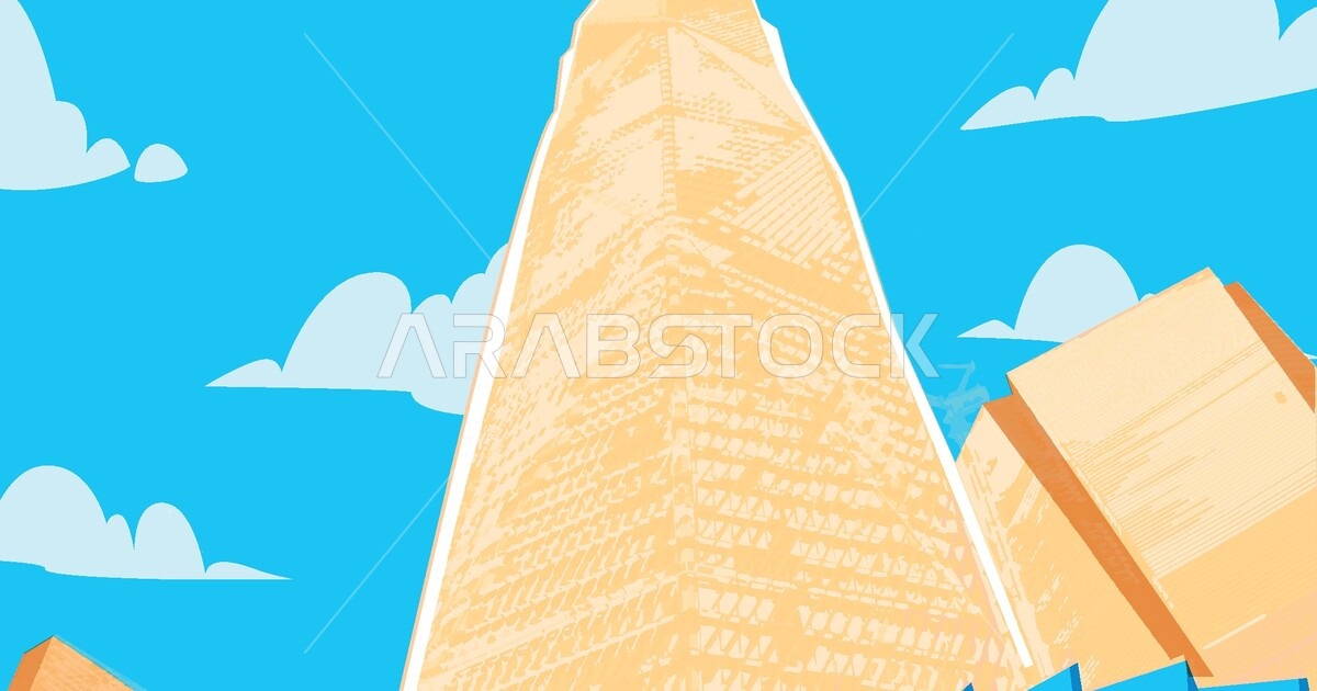Vector cartoon for Riyadh city, Saudi Arabia, Riyadh city skyline ...