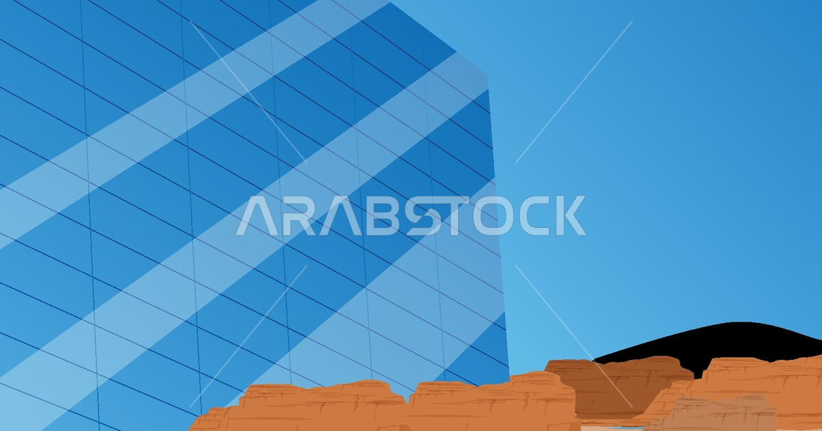 Vector Cartoon to design a stunning reflective building in Mada’in ...