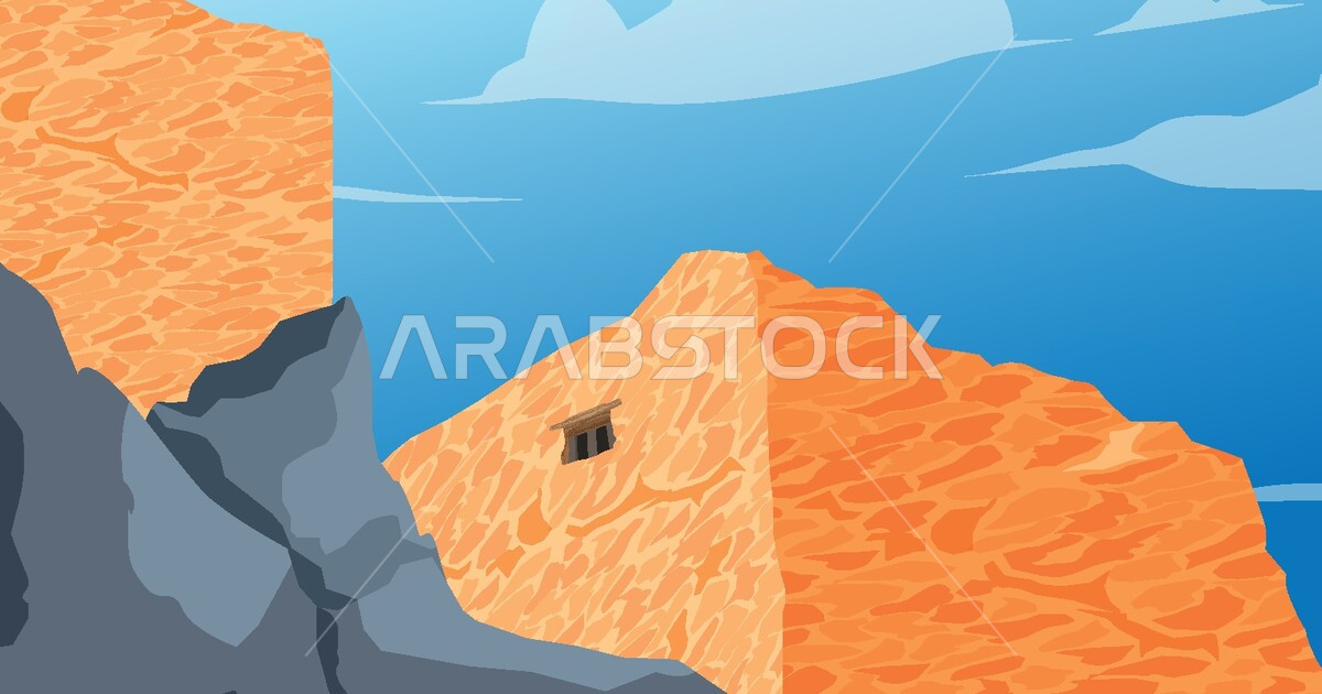 Vector cartoon design for the streets of the old city of Diriyah near ...