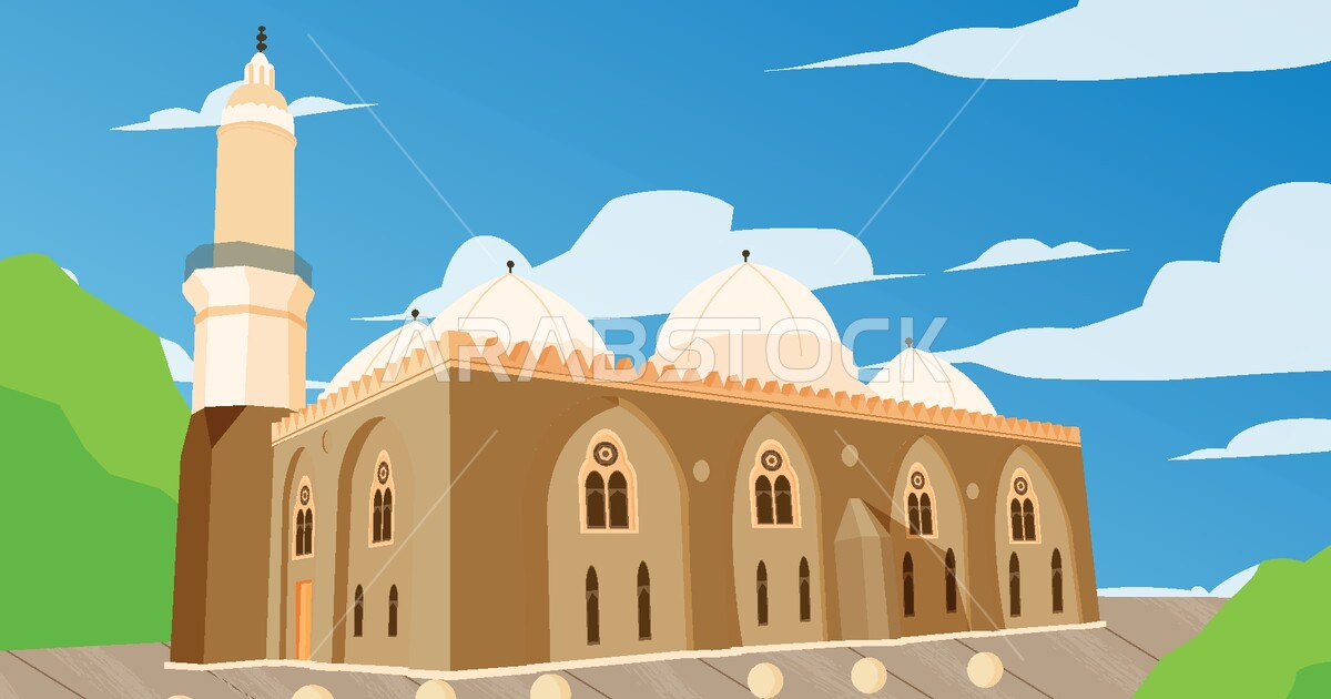 Vector cartoon design for Sheikh Muhammad Hassan Farsi Mosque in Jeddah ...