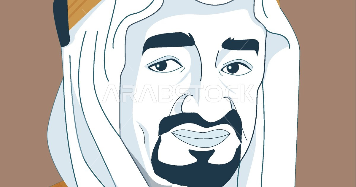 Vector cartoon character, King Faisal bin Abdulaziz Al Saud, the third ...