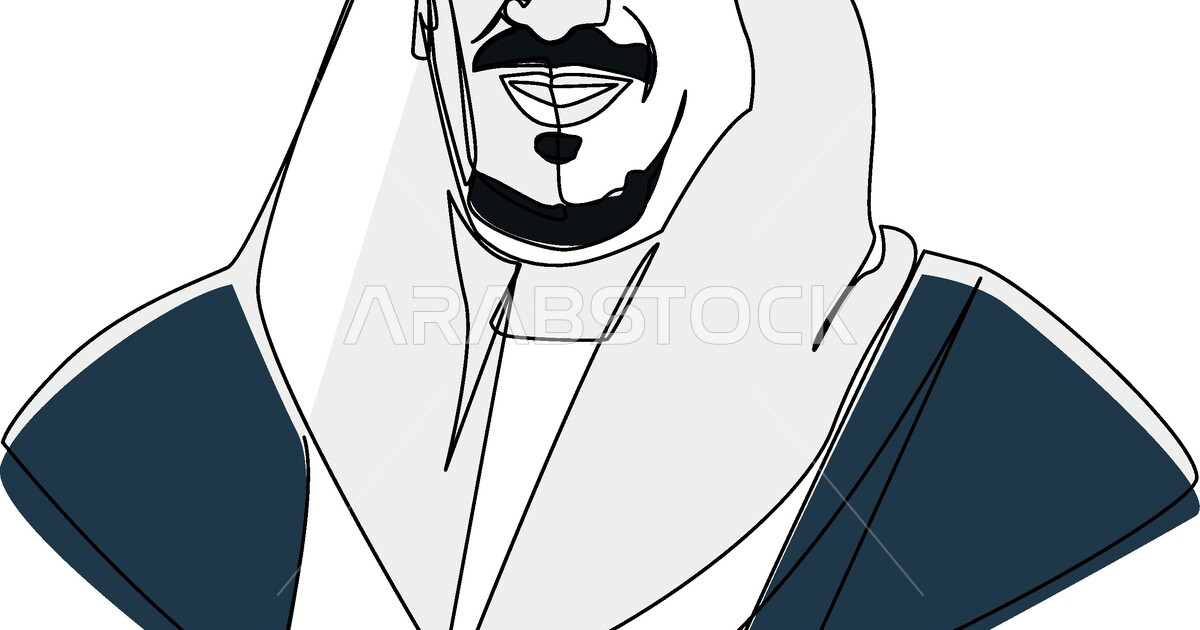 Vector cartoon for a character, King Saud bin Abdulaziz Al Saud, the ...