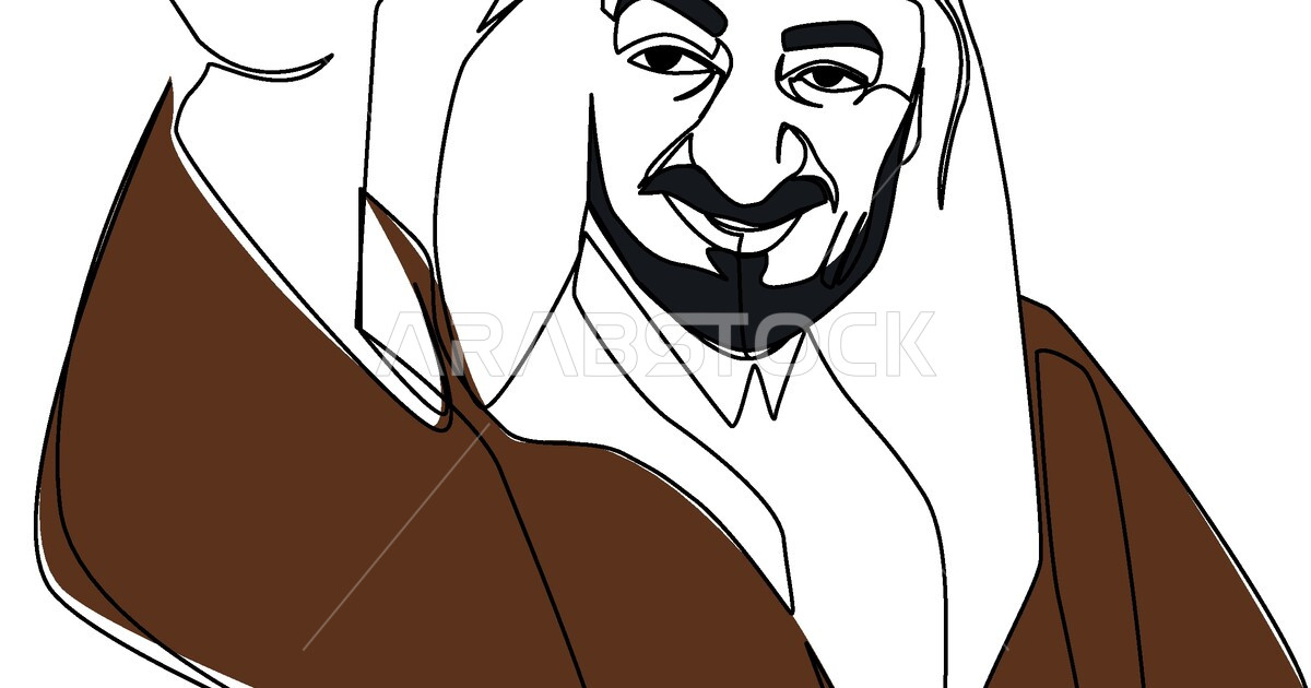 Vector cartoon character, King Faisal bin Abdulaziz Al Saud, the third ...