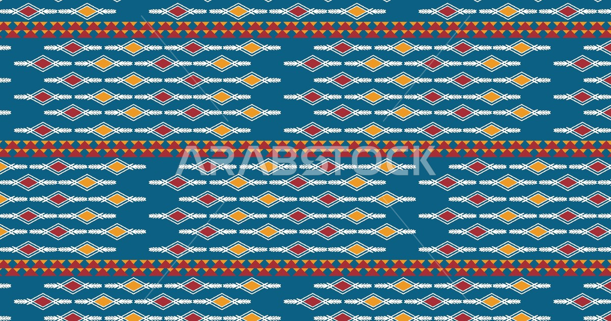 Vector pattern for various graphics, colorful Saudi Arabian Gulf motifs ...