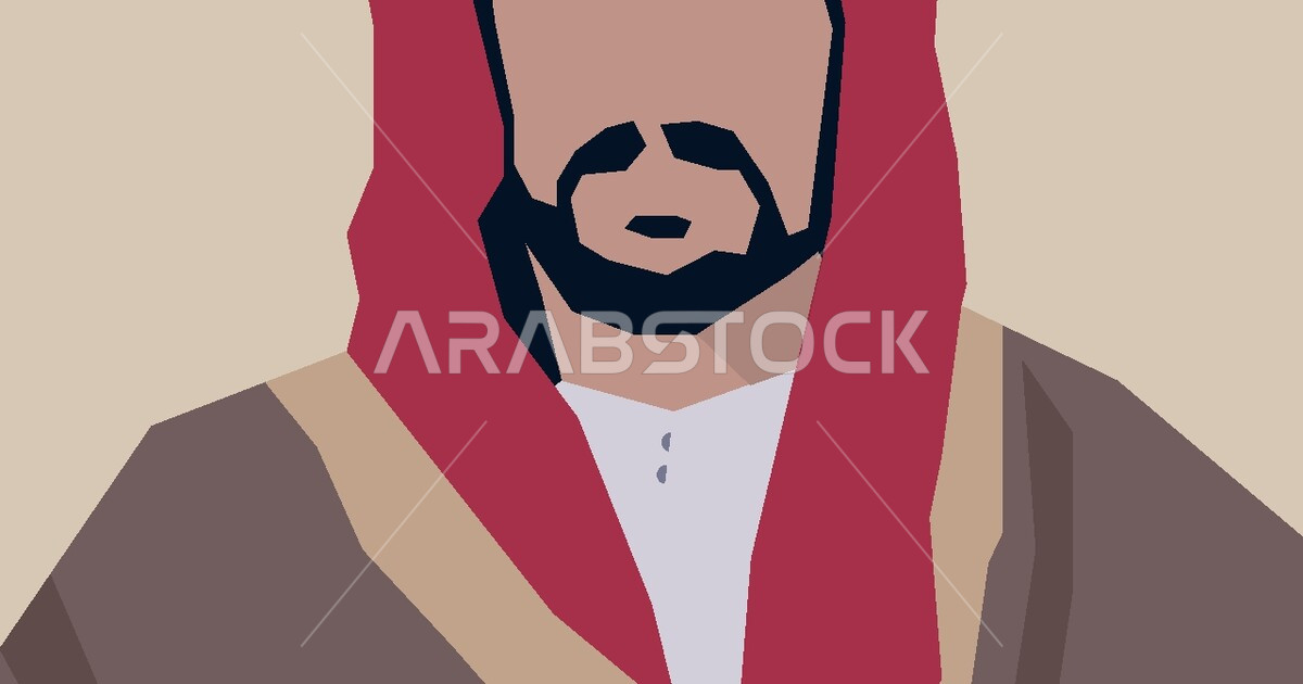 Vector cartoon character, Imam Muhammad bin Saud, imam and founder of ...