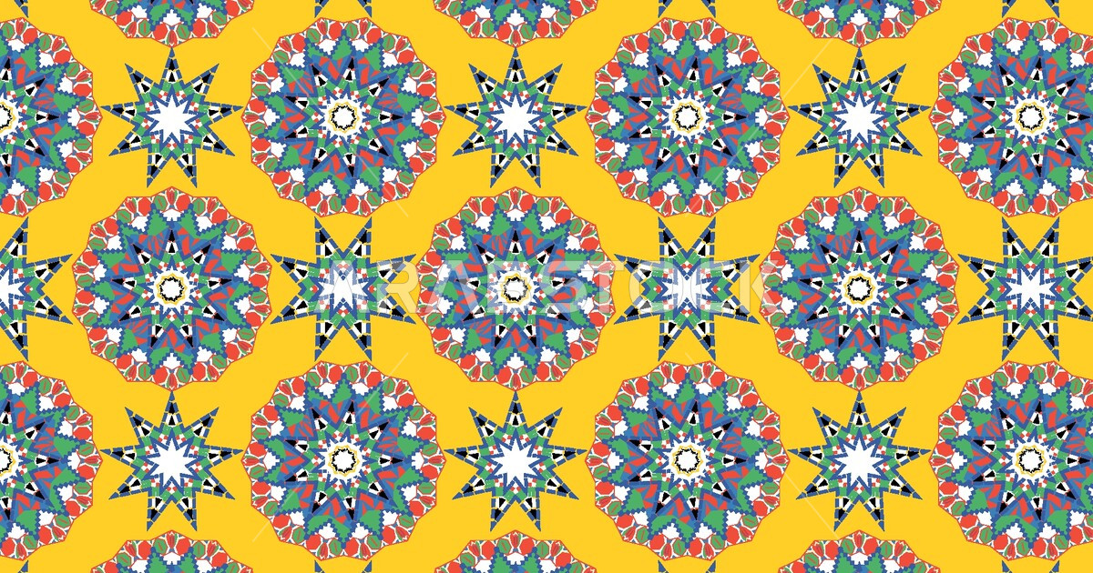 Vector pattern for various graphics, colorful Saudi Arabian Gulf motifs ...