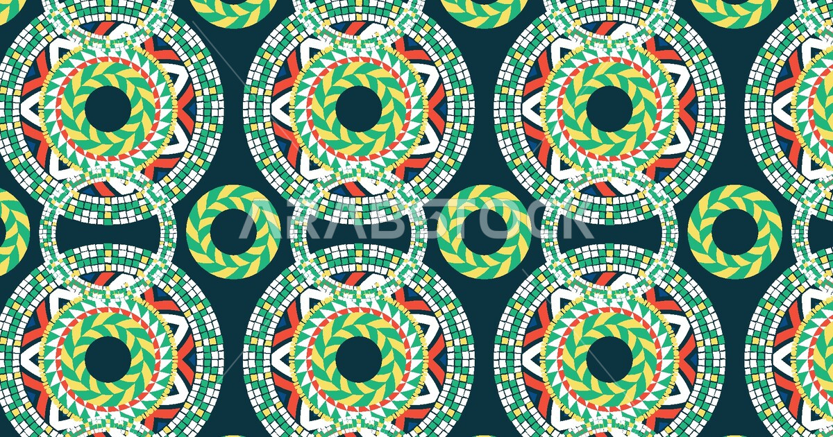 Vector pattern for various graphics, colorful Saudi Arabian Gulf motifs ...