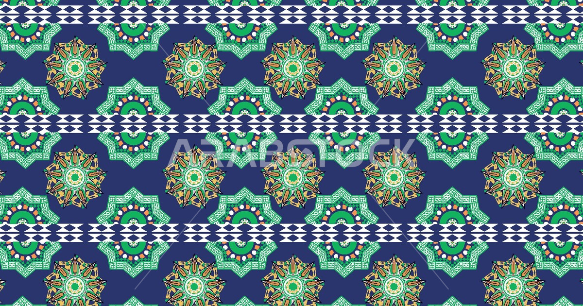 Vector pattern for various graphics, colorful Saudi Arabian Gulf motifs ...