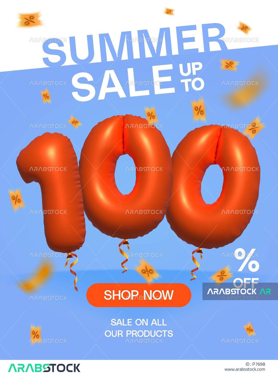 Vector graphic element for discounts, 100% discount banner in the form ...