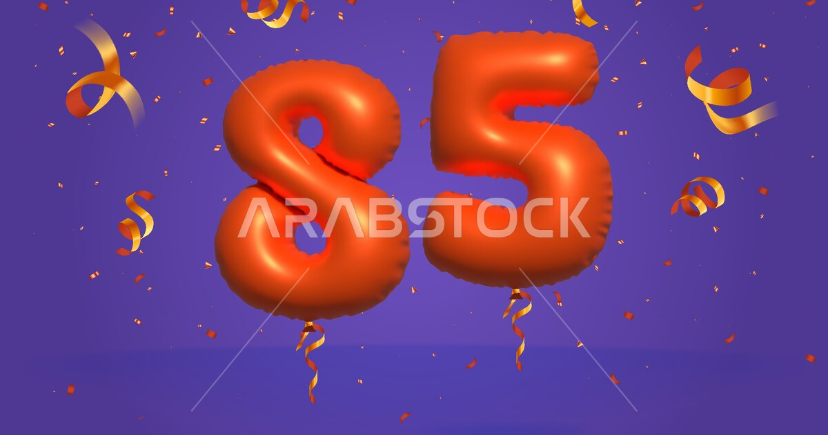 Vector Design Number 85 Red 3D Helium Balloons Party Decorations ...