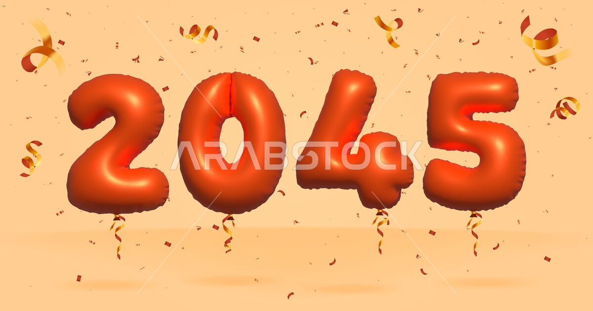 Vector design number 2045 in the form of red helium balloons, Gregorian ...