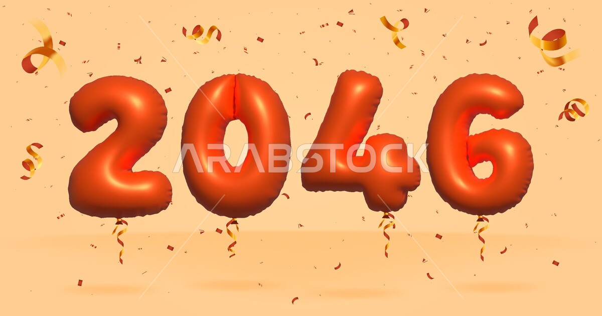 Vector design number 2046 in the form of red helium balloons, birthday ...