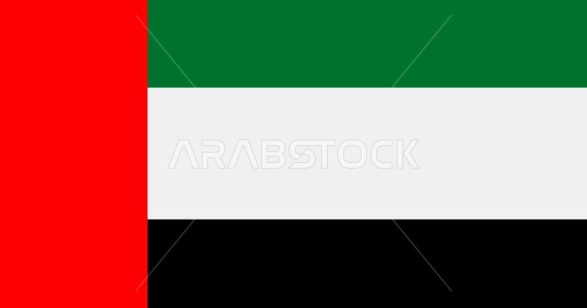 Vector design of the flag of the United Arab Emirates, in the east of ...