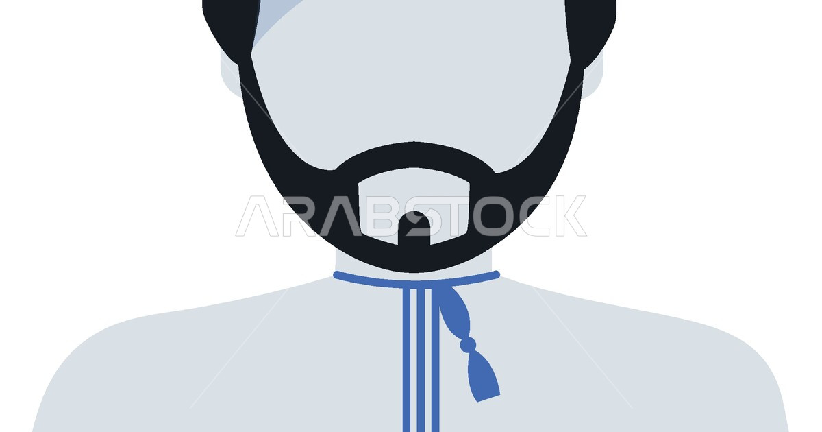 Vector Icon for a Gulf Omani Arab man in Omani attire, galabiya and ...