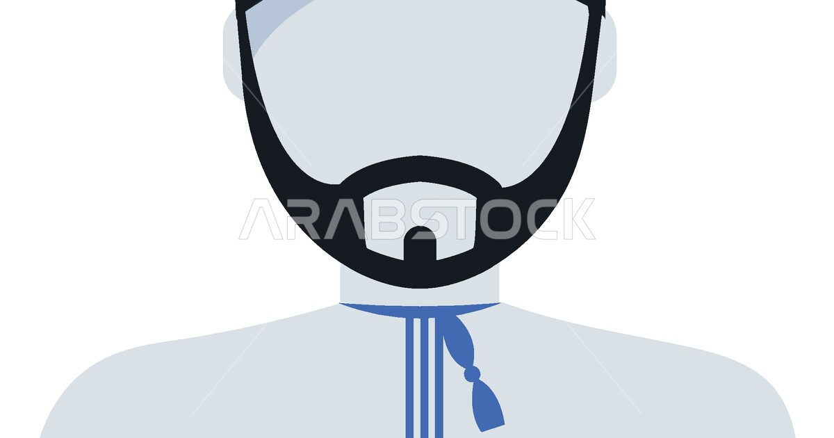 Vector Icon for a Gulf Omani Arab man in Omani attire, galabiya and ...