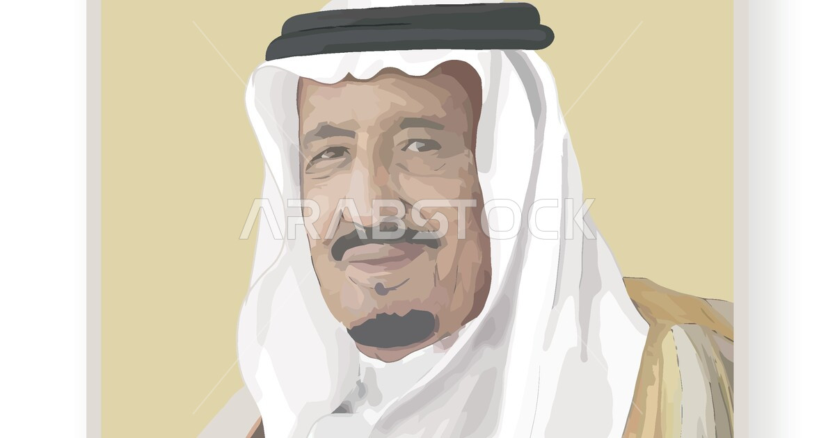 Vector drawing of King Salman bin Abdulaziz Al Saud, Kingdom of Saudi ...