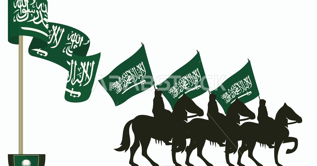 Vector national flag of Saudi Arabia. Template design for Saudi Arabia ...