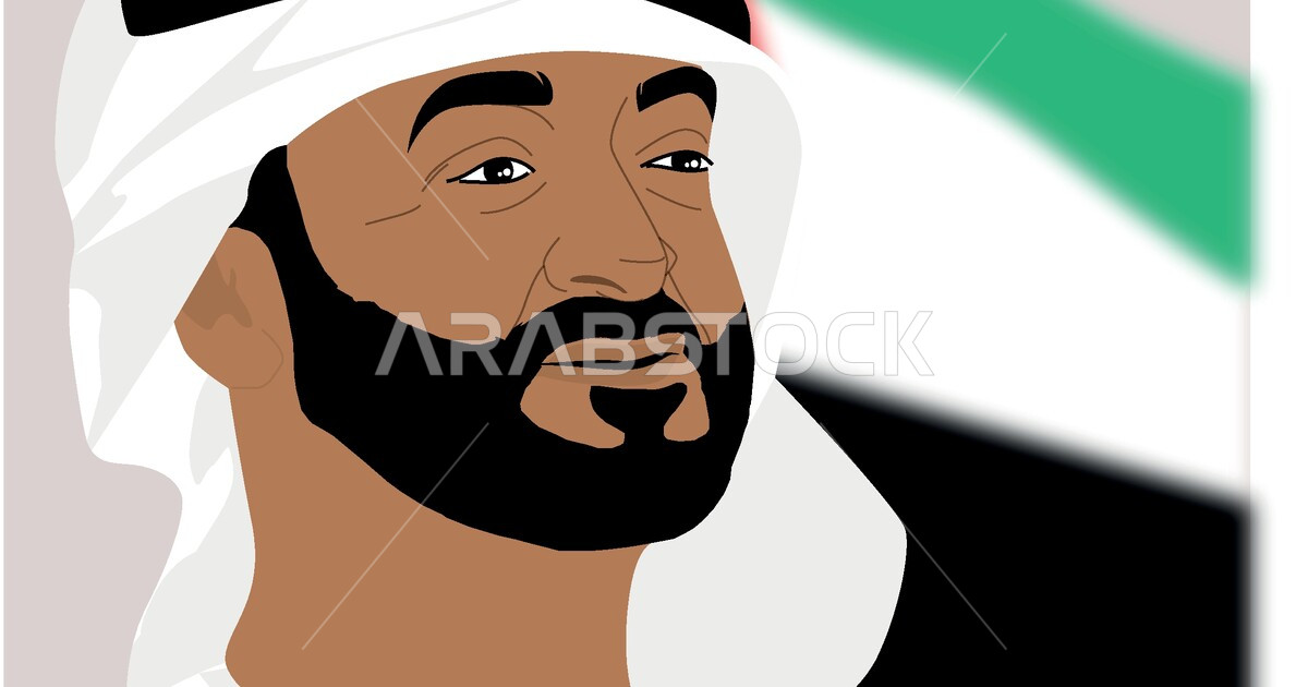 Vector cartoon character, His Highness Sheikh Mohammed bin Zayed Al ...