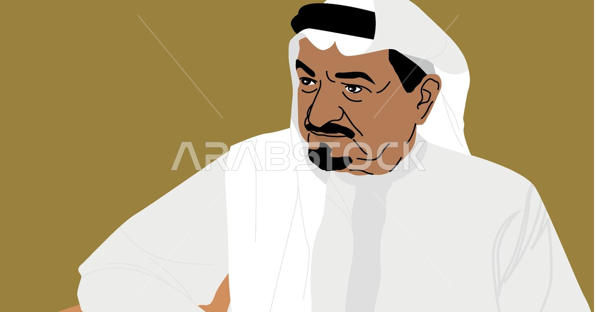 Vector cartoon character, His Highness Sheikh Humaid bin Rashid Al ...
