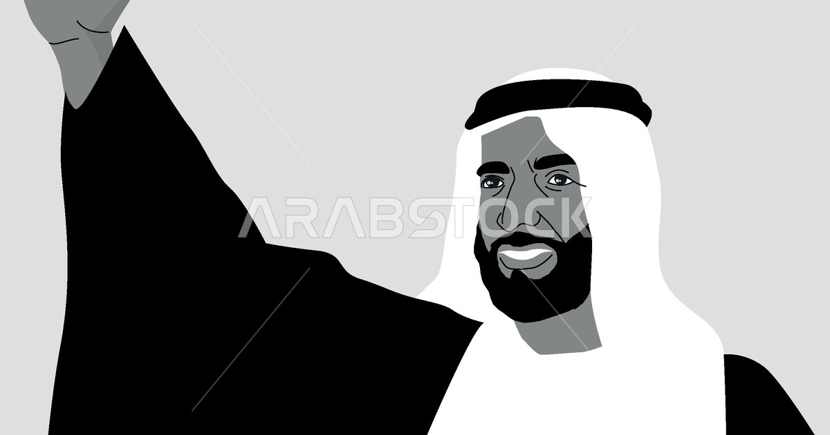 Vector cartoon character, His Highness Sheikh Zayed bin Sultan Al ...
