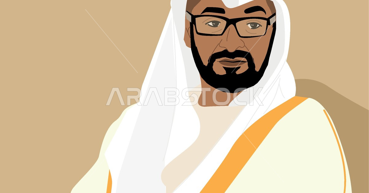 Vector cartoon character, His Highness Sheikh Mohammed bin Zayed Al ...