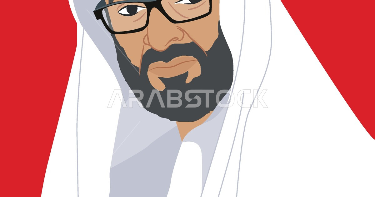 Vector cartoon character, His Highness Sheikh Mohammed bin Zayed Al ...