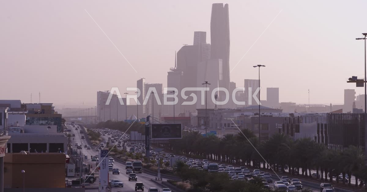 King Abdullah Financial District (KAFD) in Riyadh, Saudi Arabia, green ...