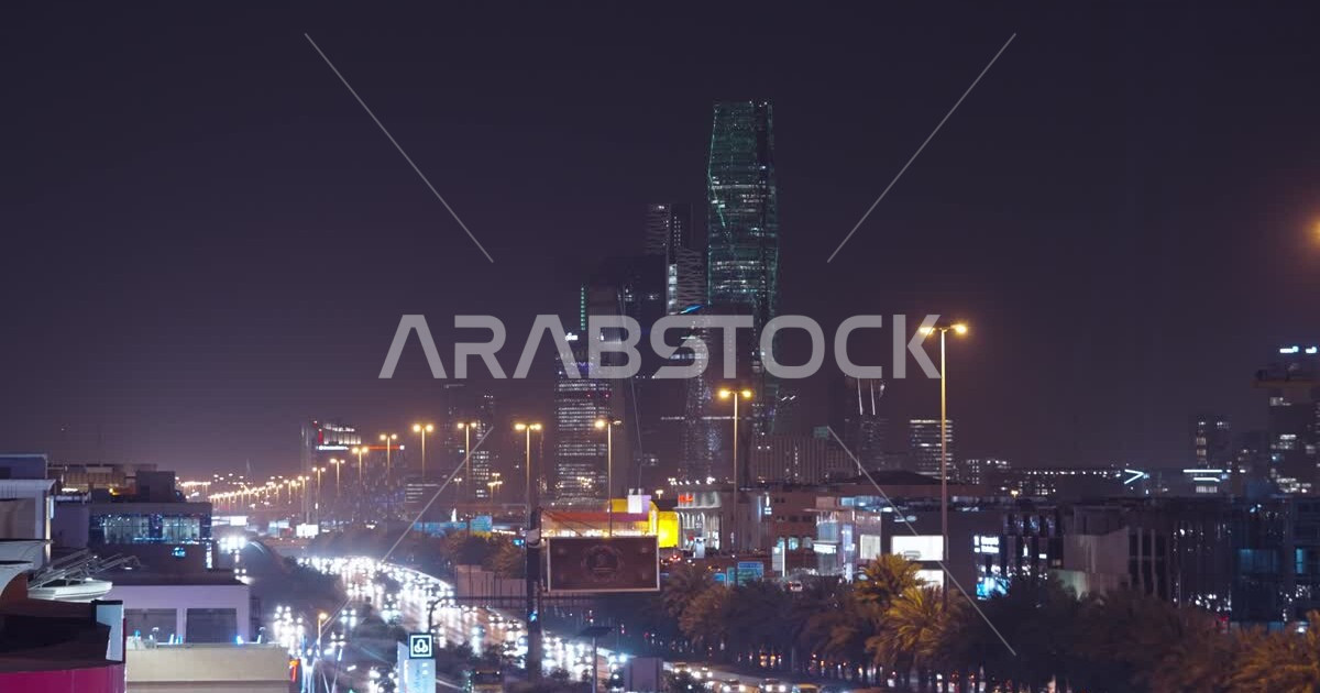 King Abdullah Financial Center (KAFD) in Riyadh, Saudi Arabia at night ...