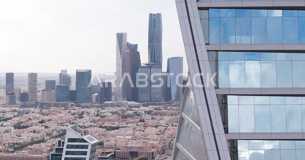 Close-up of the scheduled tower in Riyadh, the towers of the King ...