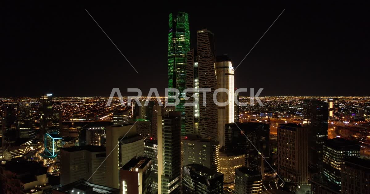 Drone photography of the towers and skyscrapers, the towers of the King ...