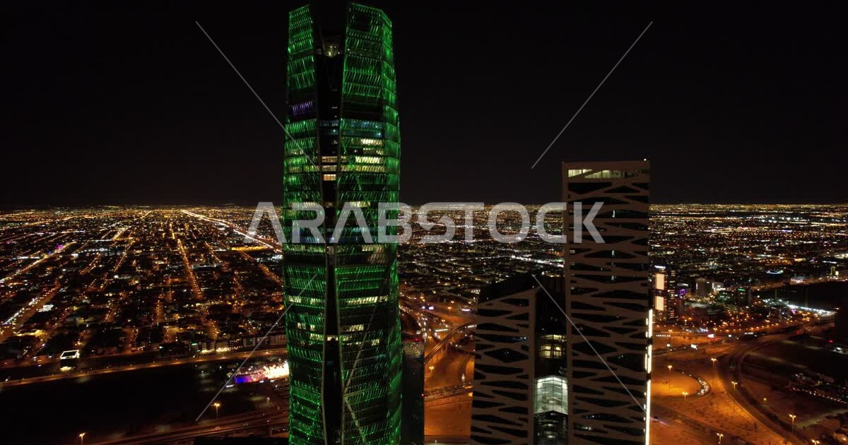 Drone photography of the towers and skyscrapers, the towers of the King ...