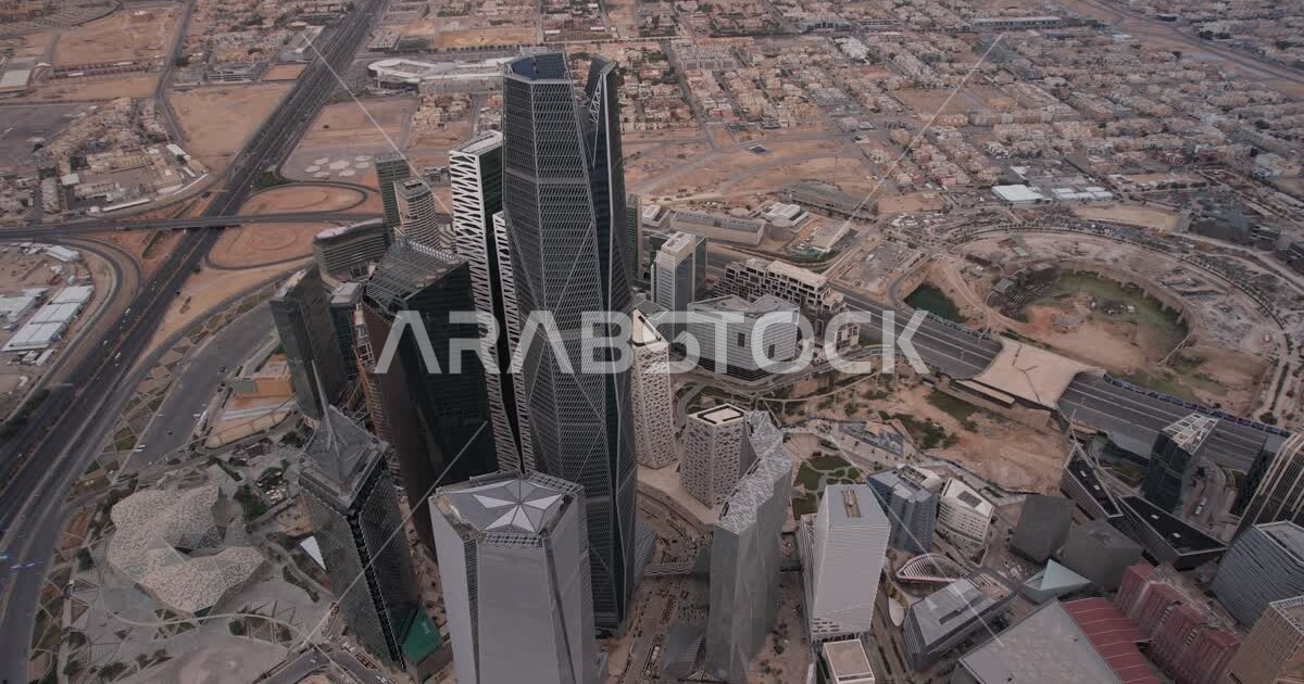 Drone photography of the King Abdullah Financial District (KAFD), the ...