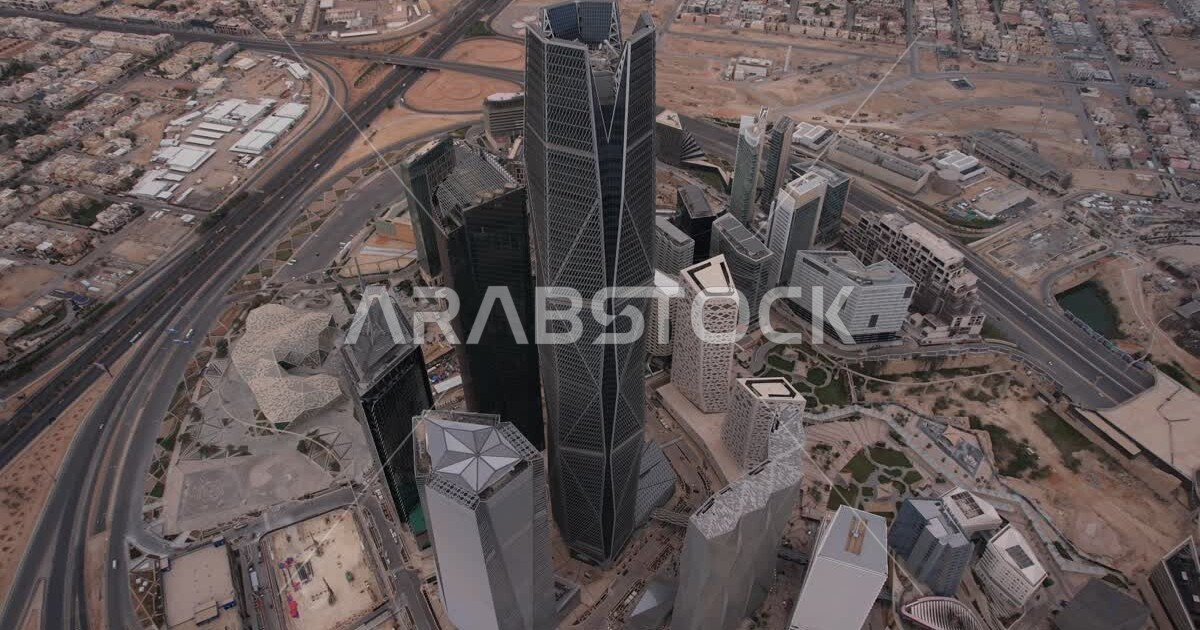Drone photography of the King Abdullah Financial District (KAFD), the ...