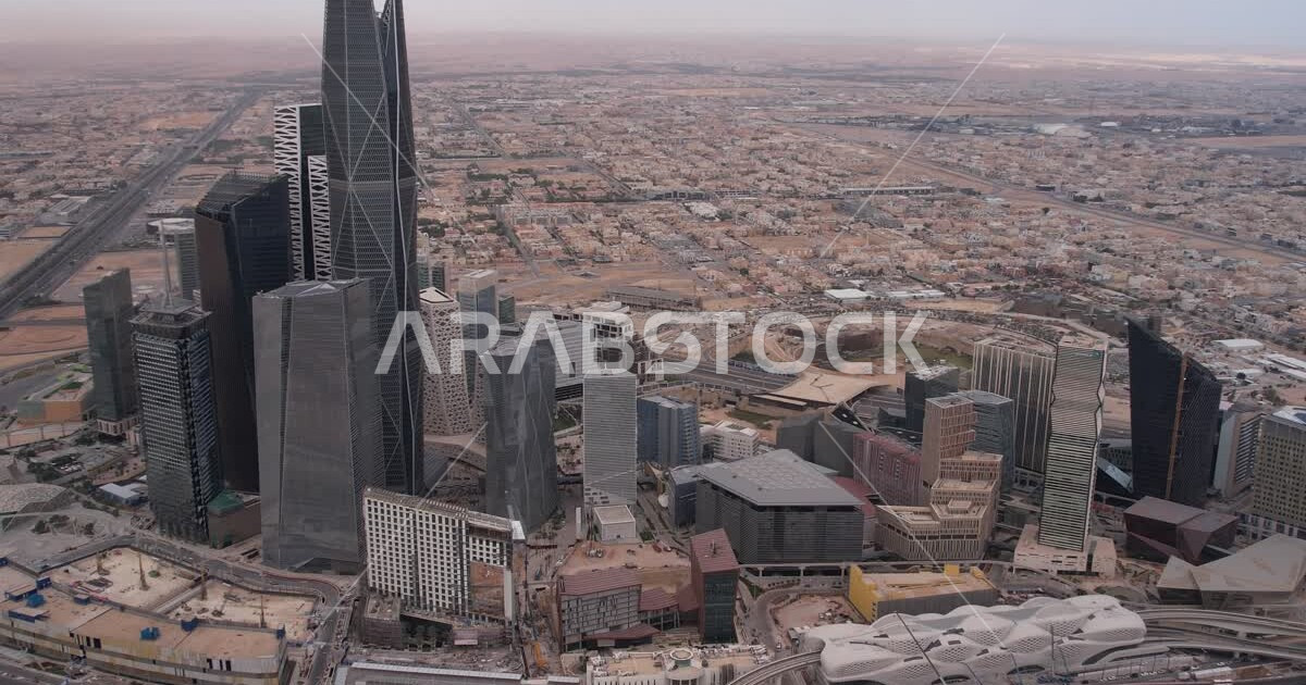 Drone photography of the King Abdullah Financial District (KAFD), the ...