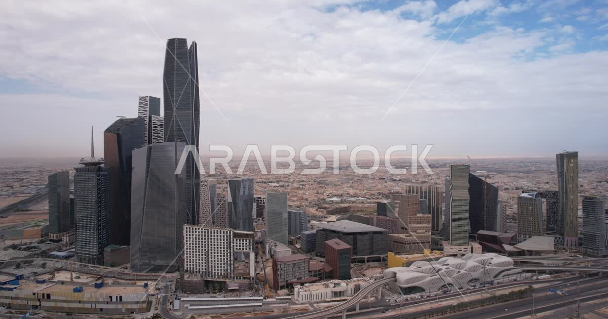 Drone photography of the King Abdullah Financial District (KAFD), the ...