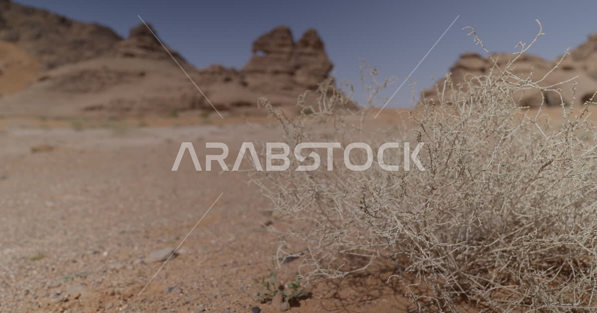 Mountains and rock formations in the desert areas of the city of Hail ...
