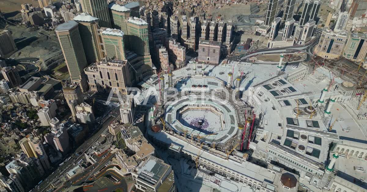 Aerial photography of the towers and skyscrapers around the Grand ...