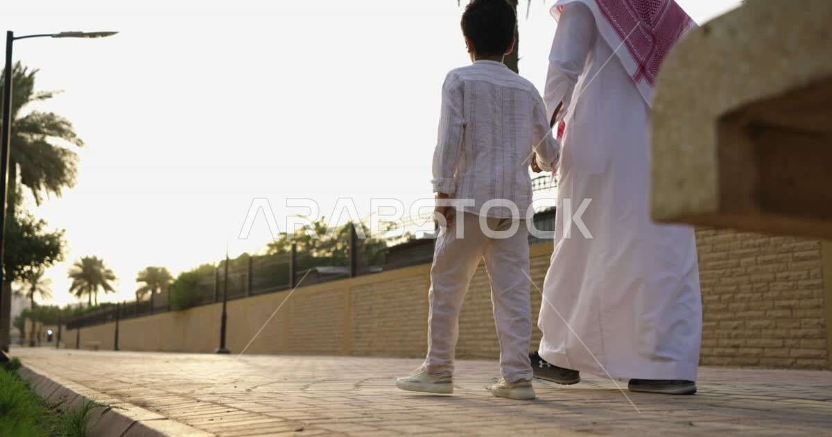 Trees and green plants, a Saudi Arabian Gulf man wearing the ...