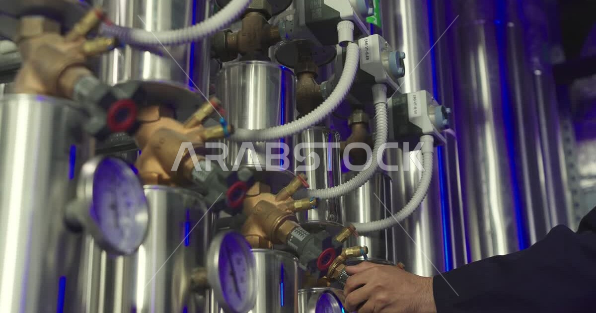 Close-up of a Saudi Arabian Gulf engineer inside a sophisticated ...