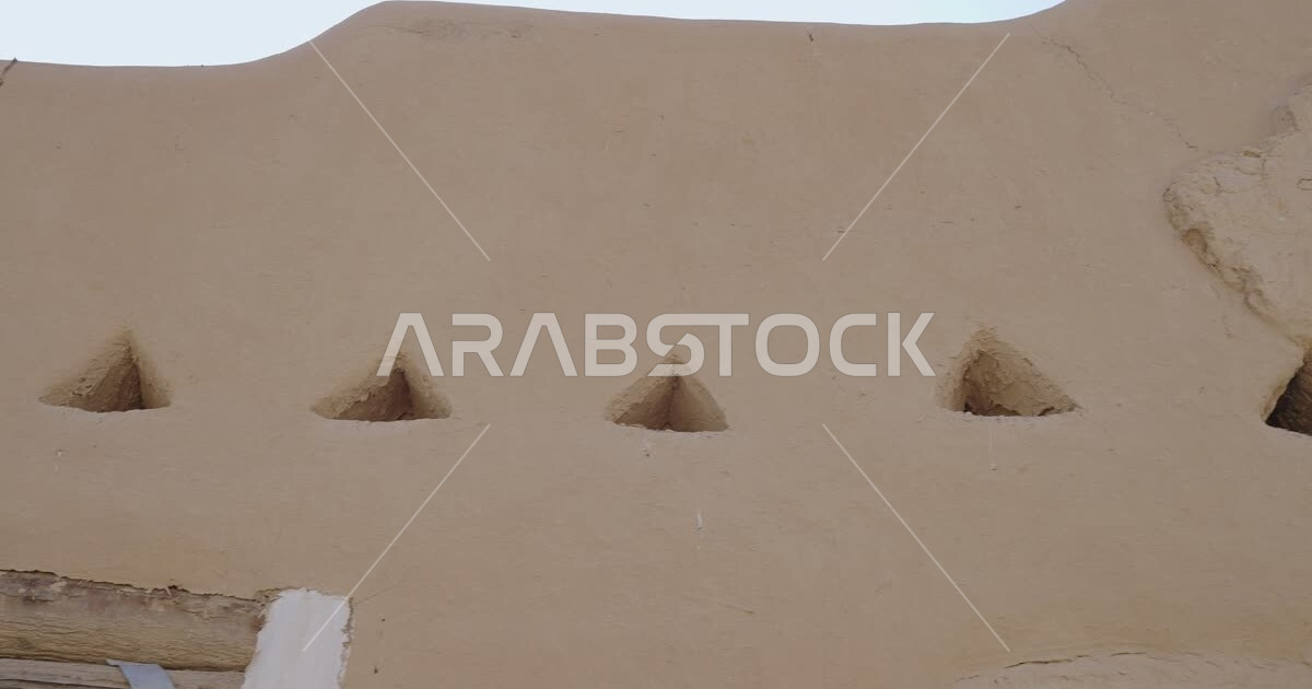 The mud walls in the buildings of Al-Diriyah in Riyadh in the Kingdom ...