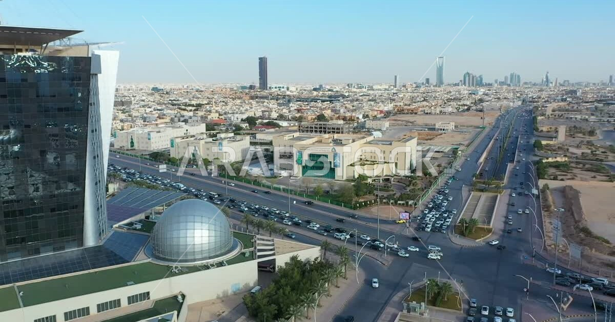 Towers and skyscrapers, drone photography of the streets of Riyadh and ...