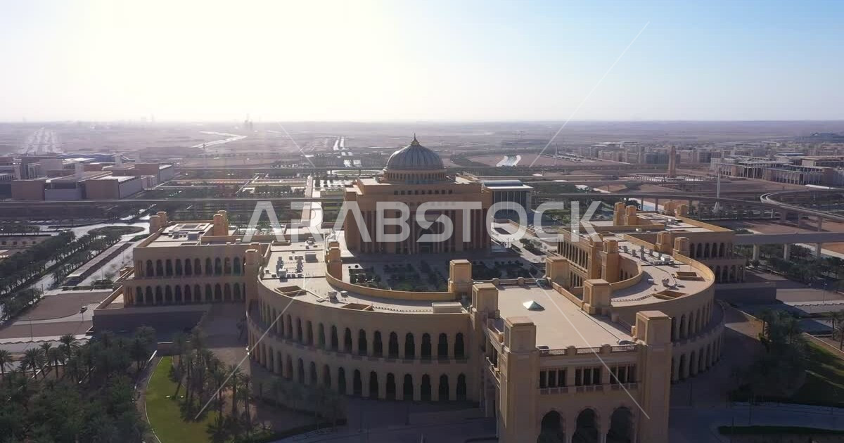 Architectural engineering art, drone photography of the central library ...