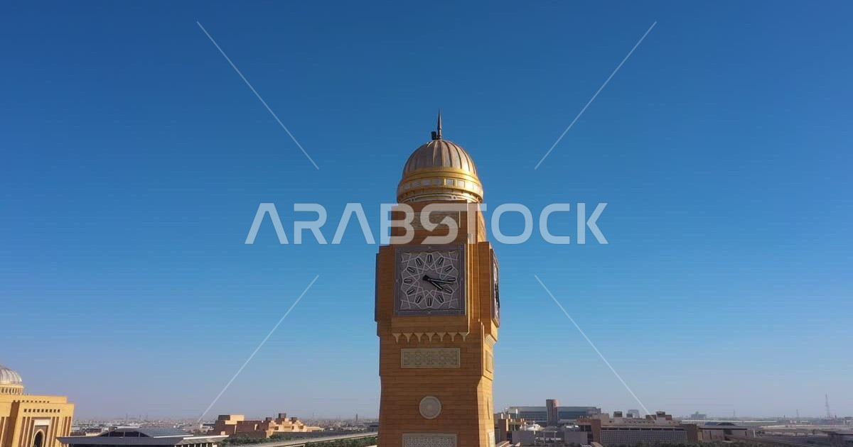 Saudi Vision 2030, drone photography of the clock tower at Princess ...