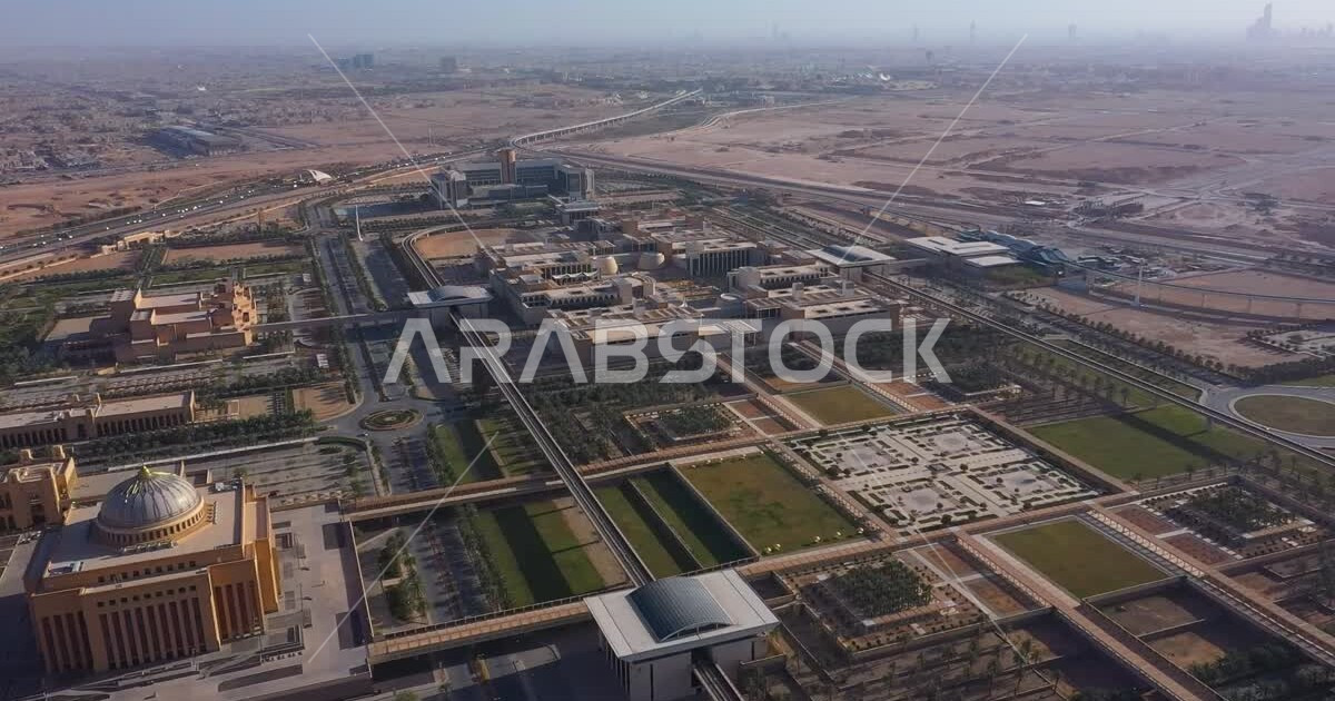 University facilities and buildings, close-up aerial photography of the ...