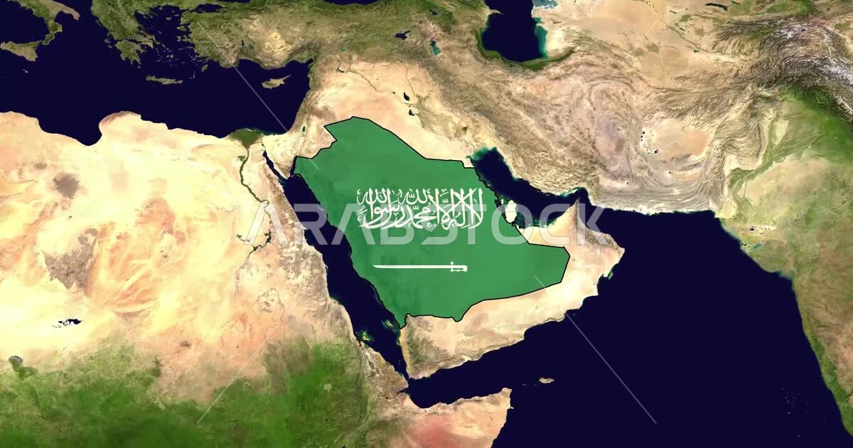 Illustration illustration of the map of the Kingdom of Saudi Arabia ...