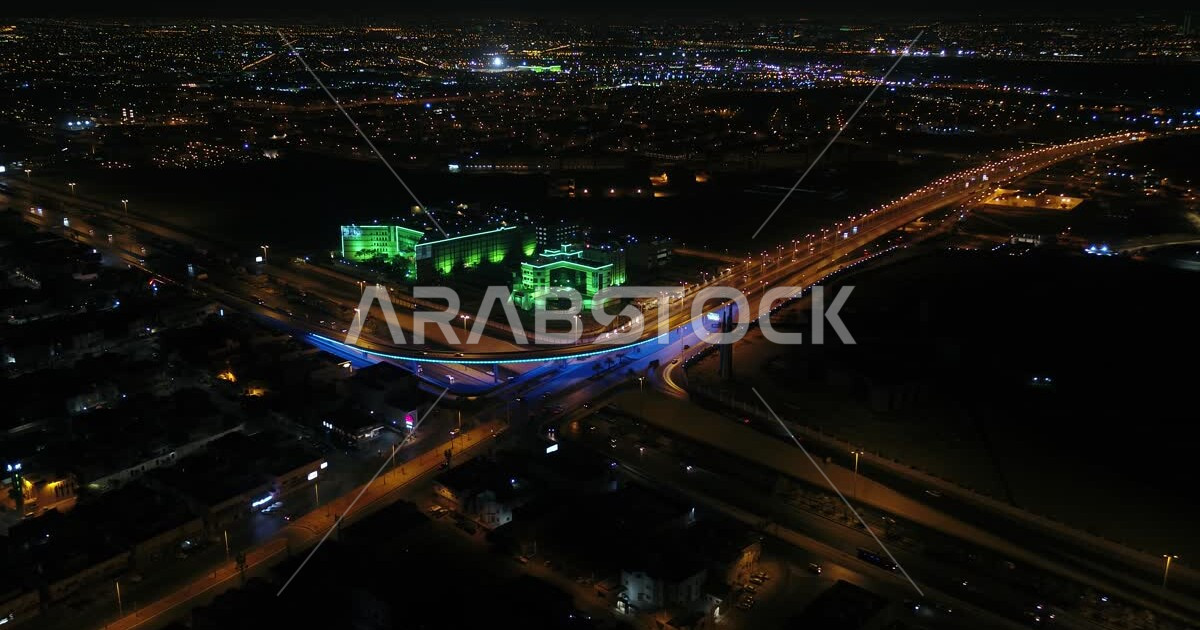 Drone photography of the eastern ring road in the city of Riyadh in the ...