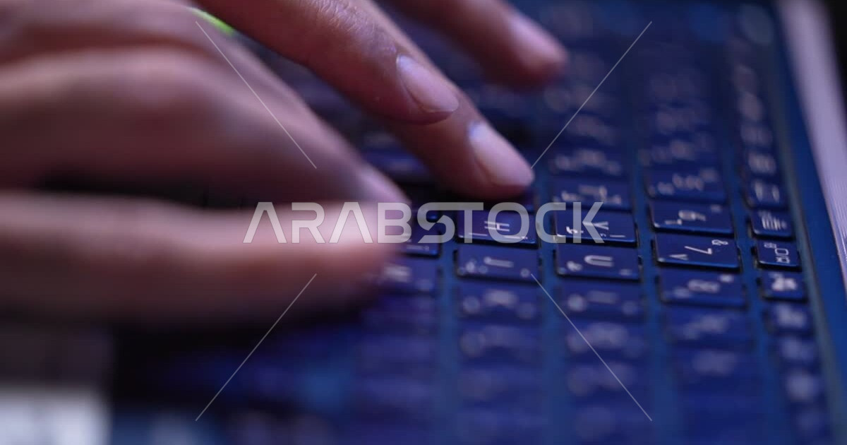 A close-up of a Saudi Arabian Gulf man who performs and manages ...